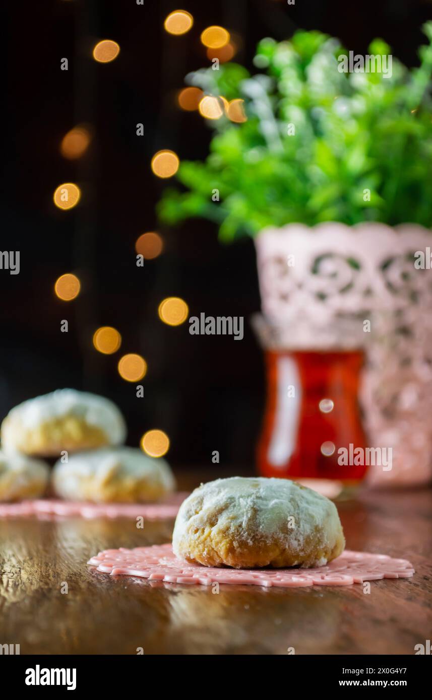 Egyptian cookies "Kahk El Eid" - cookies of El Fitr Islamic Feast Stock ...