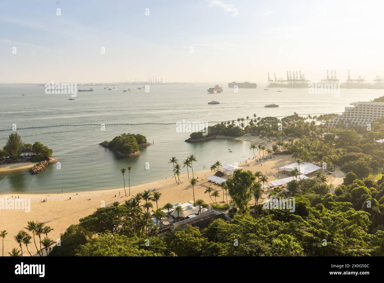 Aerial view of Sentosa beach taken from cable car view Stock Photo - Alamy