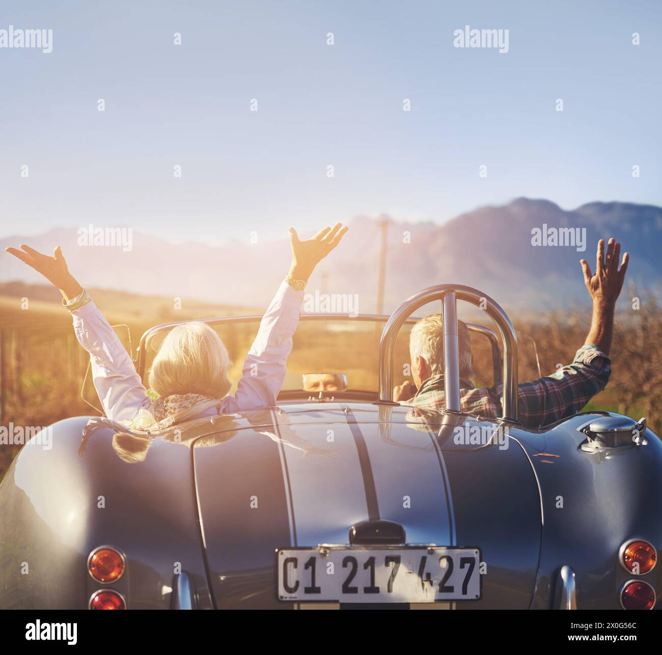 Couple convertible highway hi-res stock photography and images - Alamy