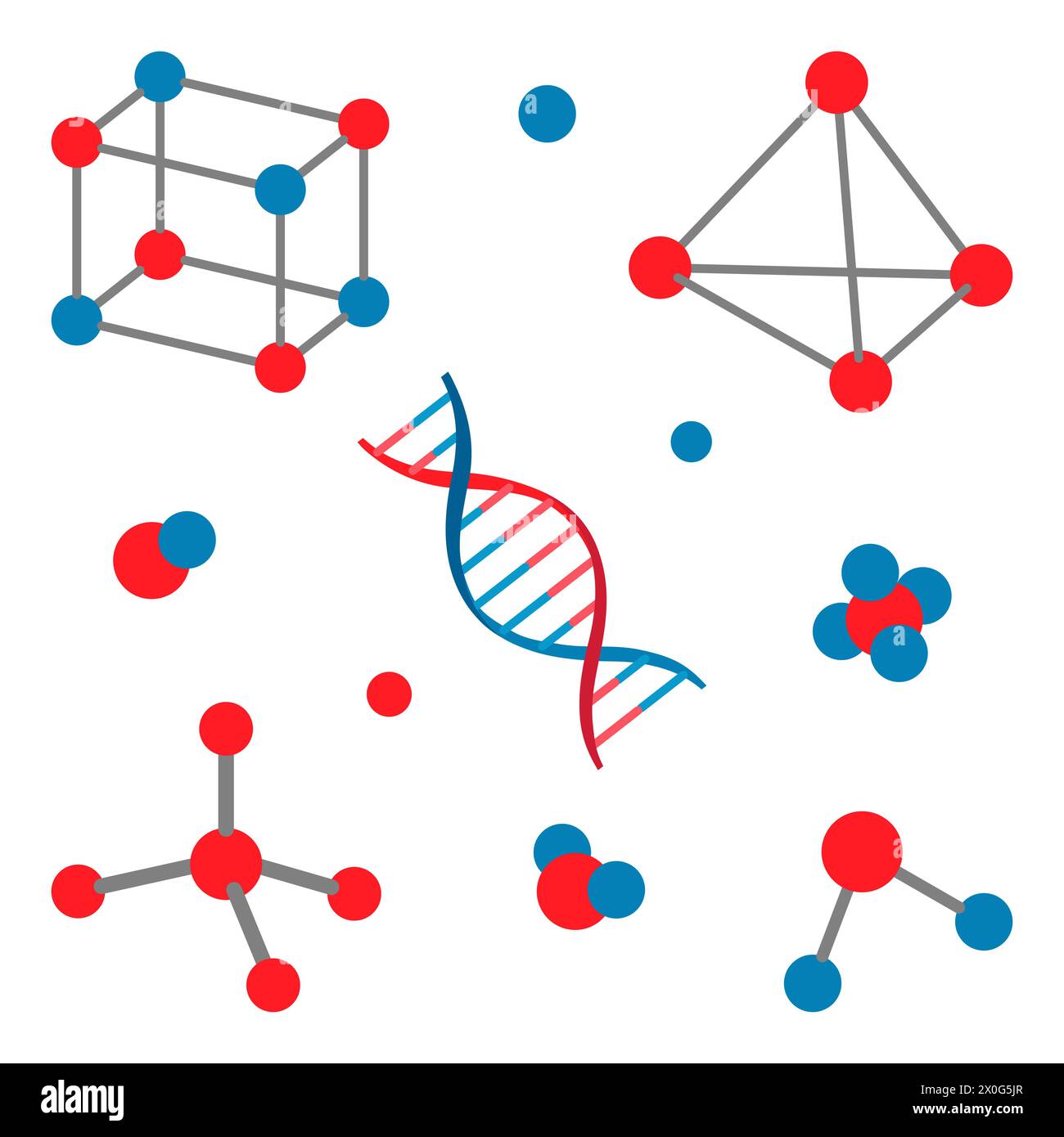 Vector illustration. Set of icons on the theme of DNA, molecules ...