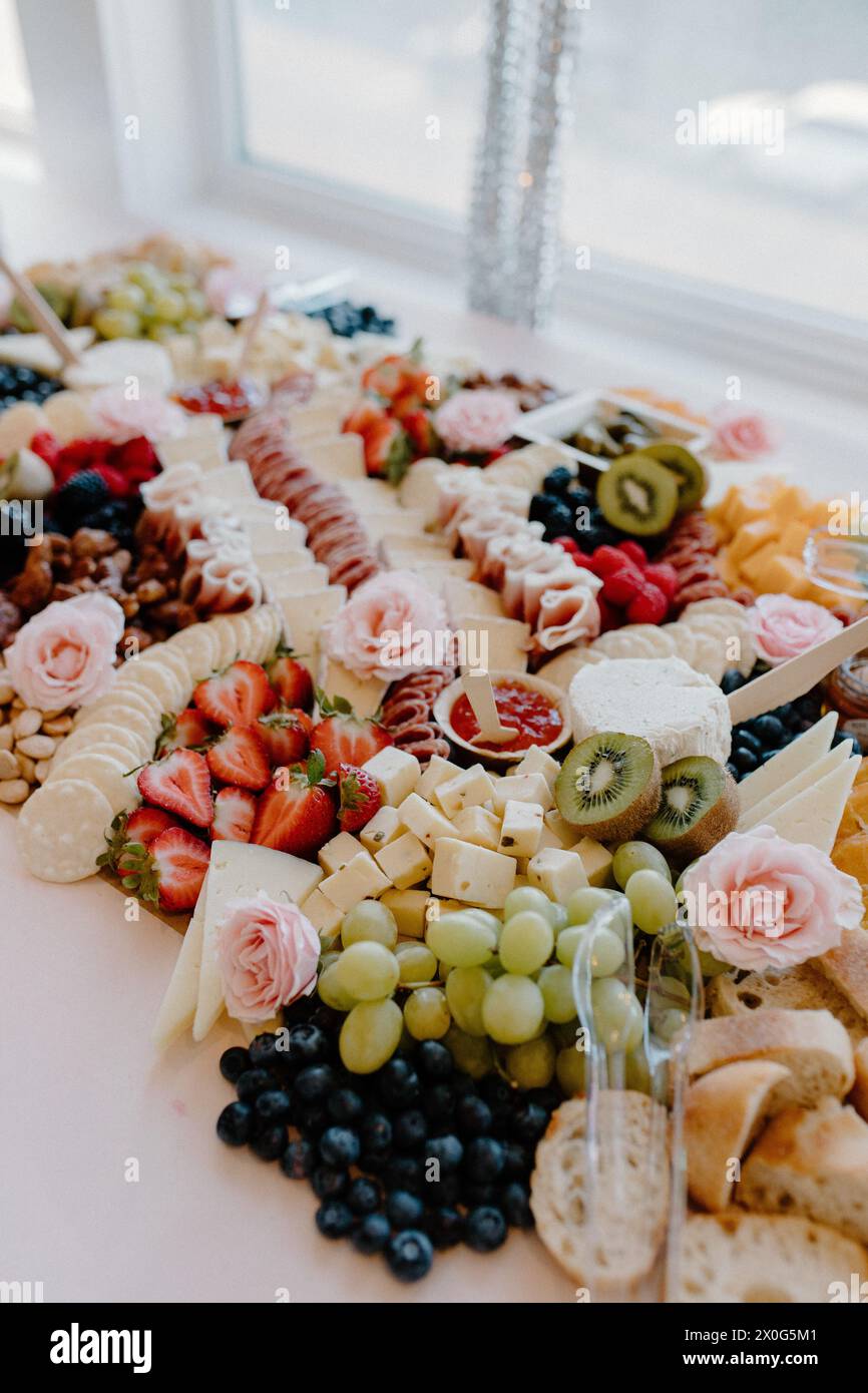 Charcuterie board display during event Stock Photo - Alamy
