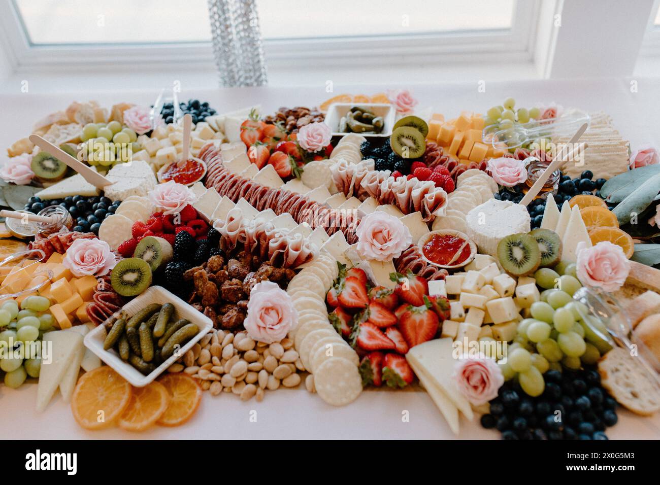 Charcuterie board display during event Stock Photo - Alamy