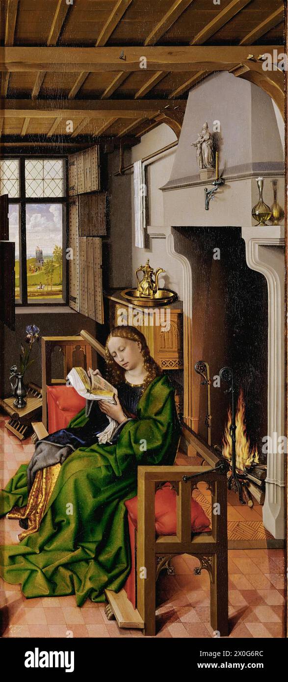 Saint Barbara from the right hand wing of Robert Campin's Werl ...
