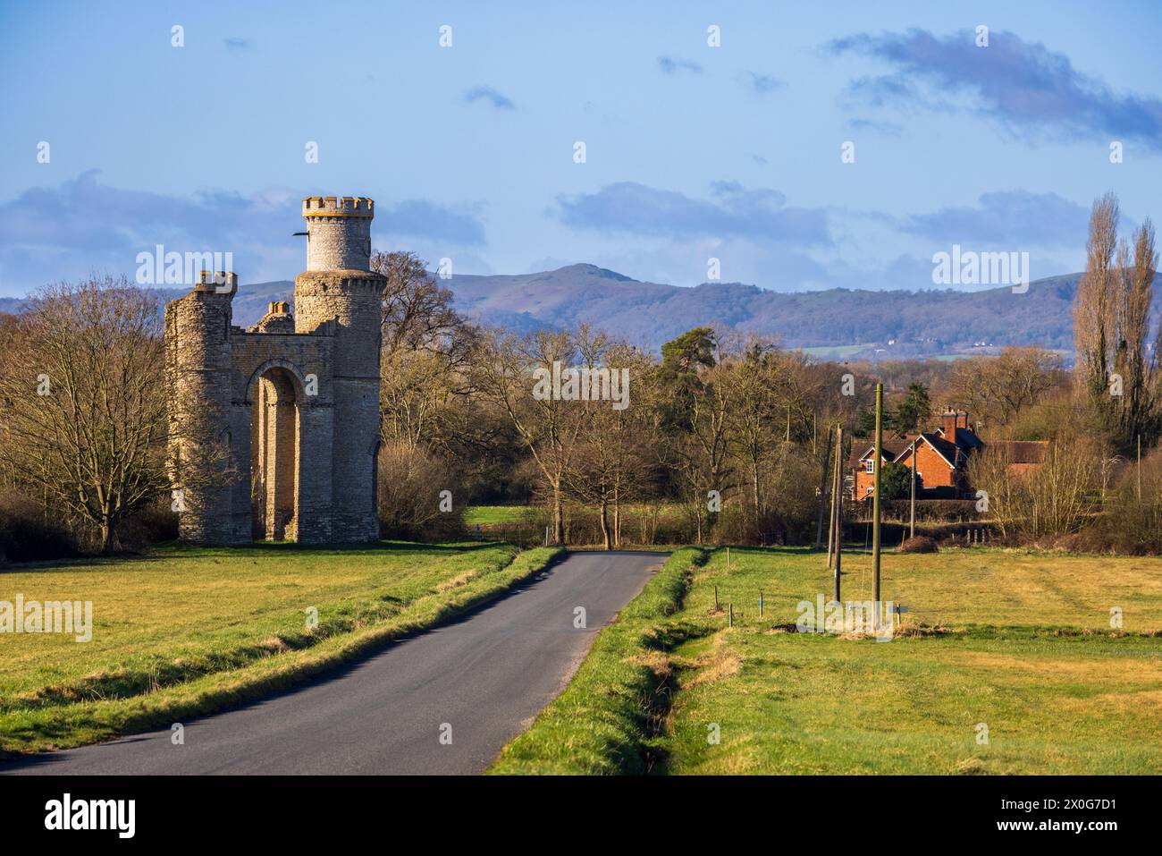 Dunstall Castle with British Camp in the Malvern Hills in the ...