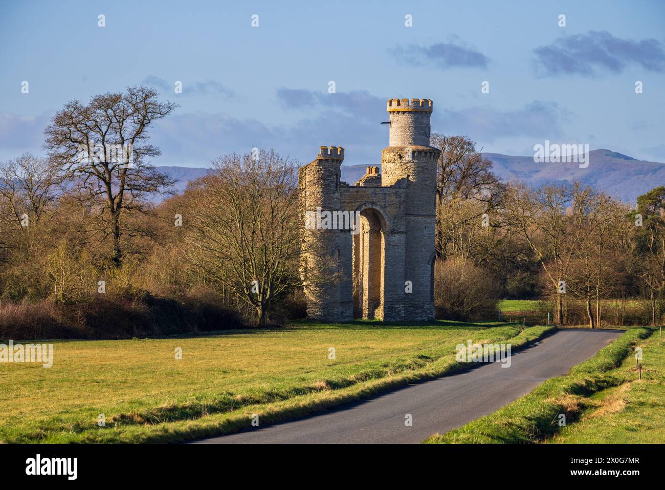 Dunstall Castle with British Camp in the Malvern Hills in the ...