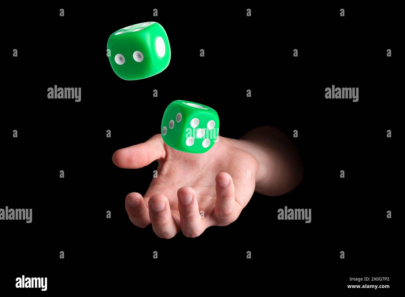 Closeup person throwing dice hi-res stock photography and images - Alamy