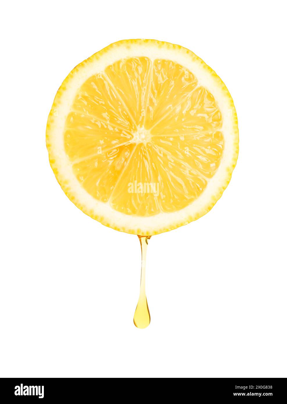 Juice dripping from half of lemon isolated on white Stock Photo - Alamy