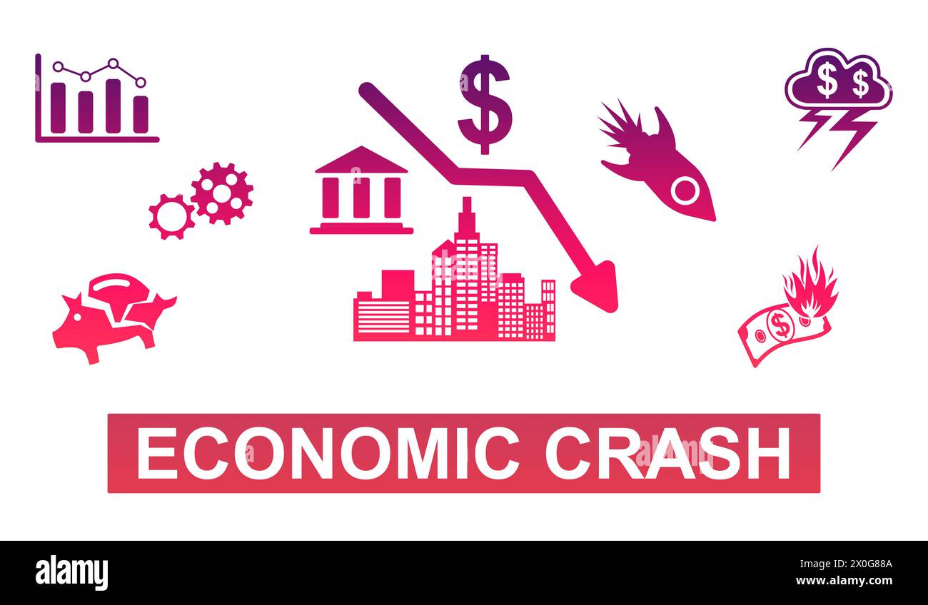 Illustration of an economic crash concept Stock Photo - Alamy