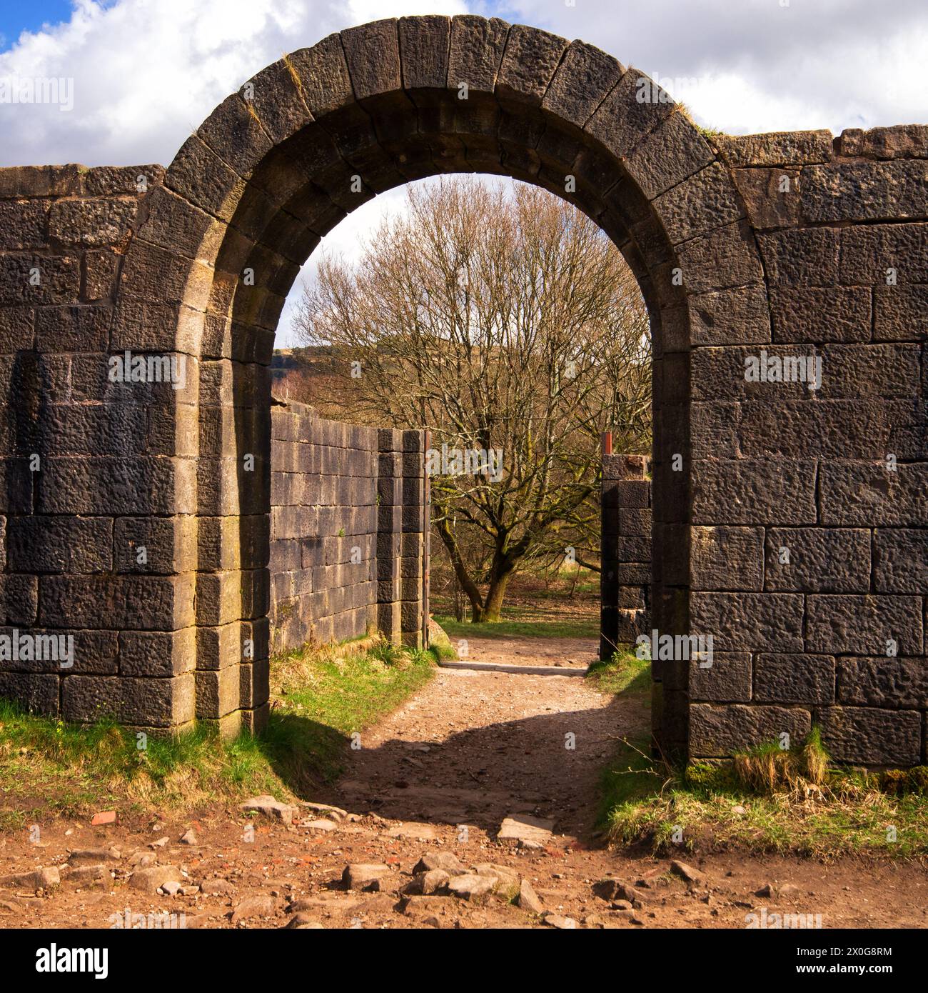 The main entrance and exit of Liverpool Castle, Rivington, Lancashire ...