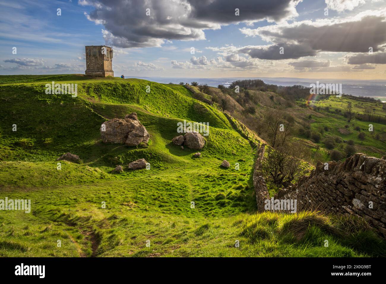 Bredon Hill Tower and the Samson Stone, Cotswolds, Worcestershire ...