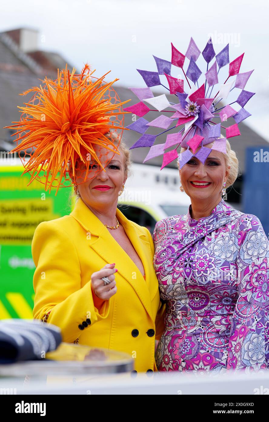 Racegoers Viv Jenner (left) and Rachel Oates on day two of the 2024 ...
