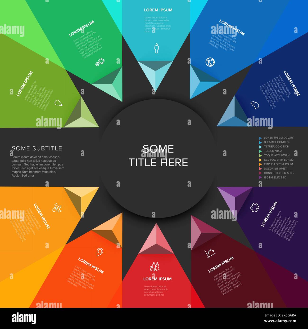 Vector multipurpose Infographic template made from title in big circle ...