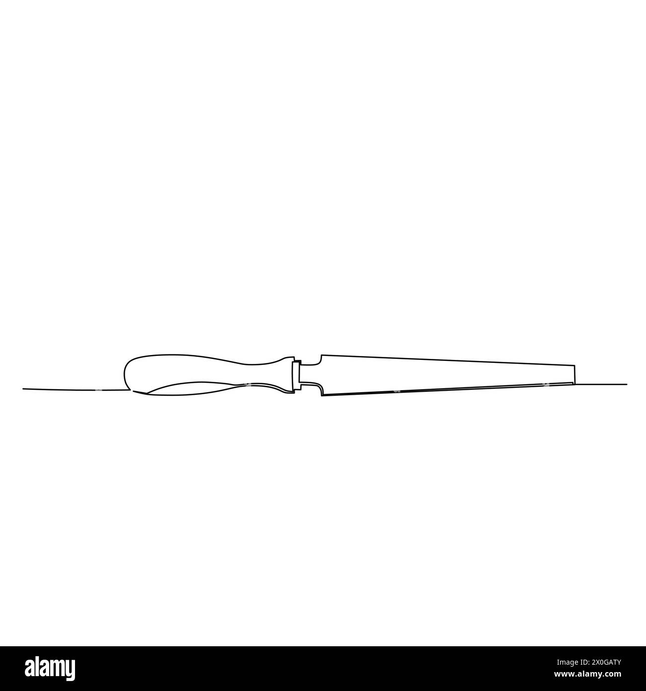 Simple drawing of a file. A tool that removes small amounts of material ...