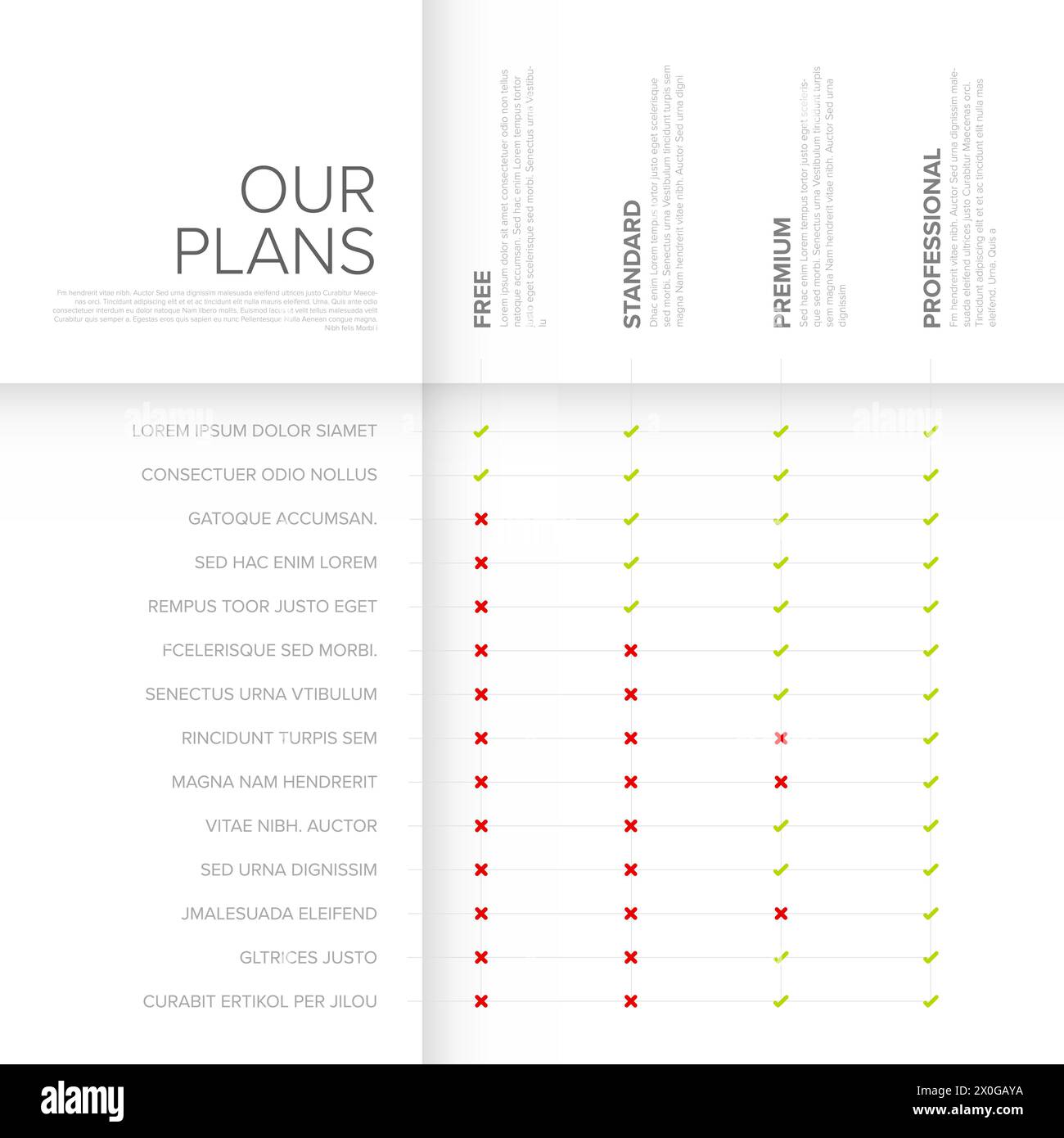 Products service feature compare list table template with various ... Products service feature compare list table template with various ...