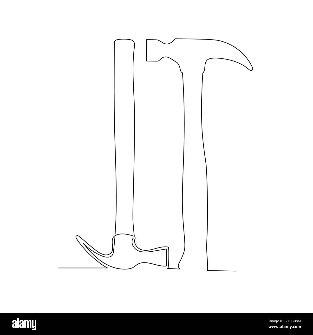 A pair of claw hammers Illustration. Design of tools for Industrial ...