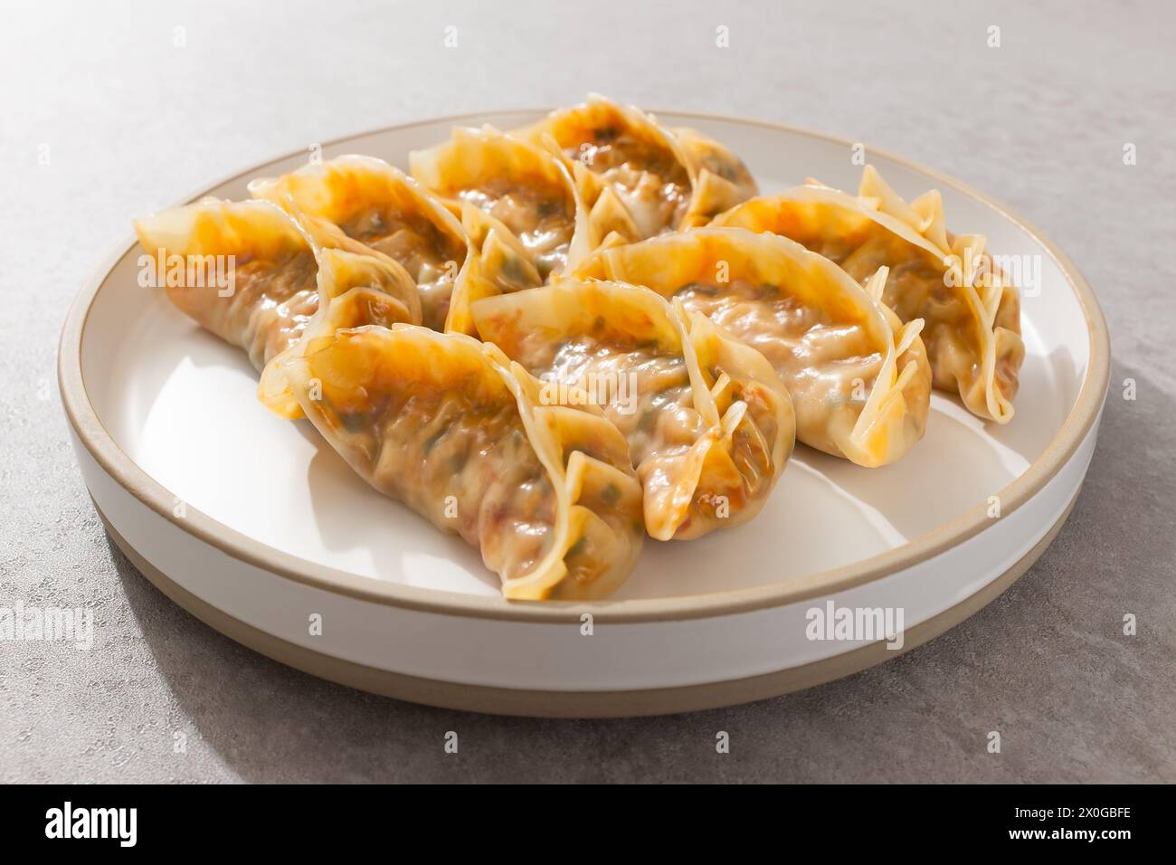 Kimchi dumplings made with kimchi Stock Photo - Alamy