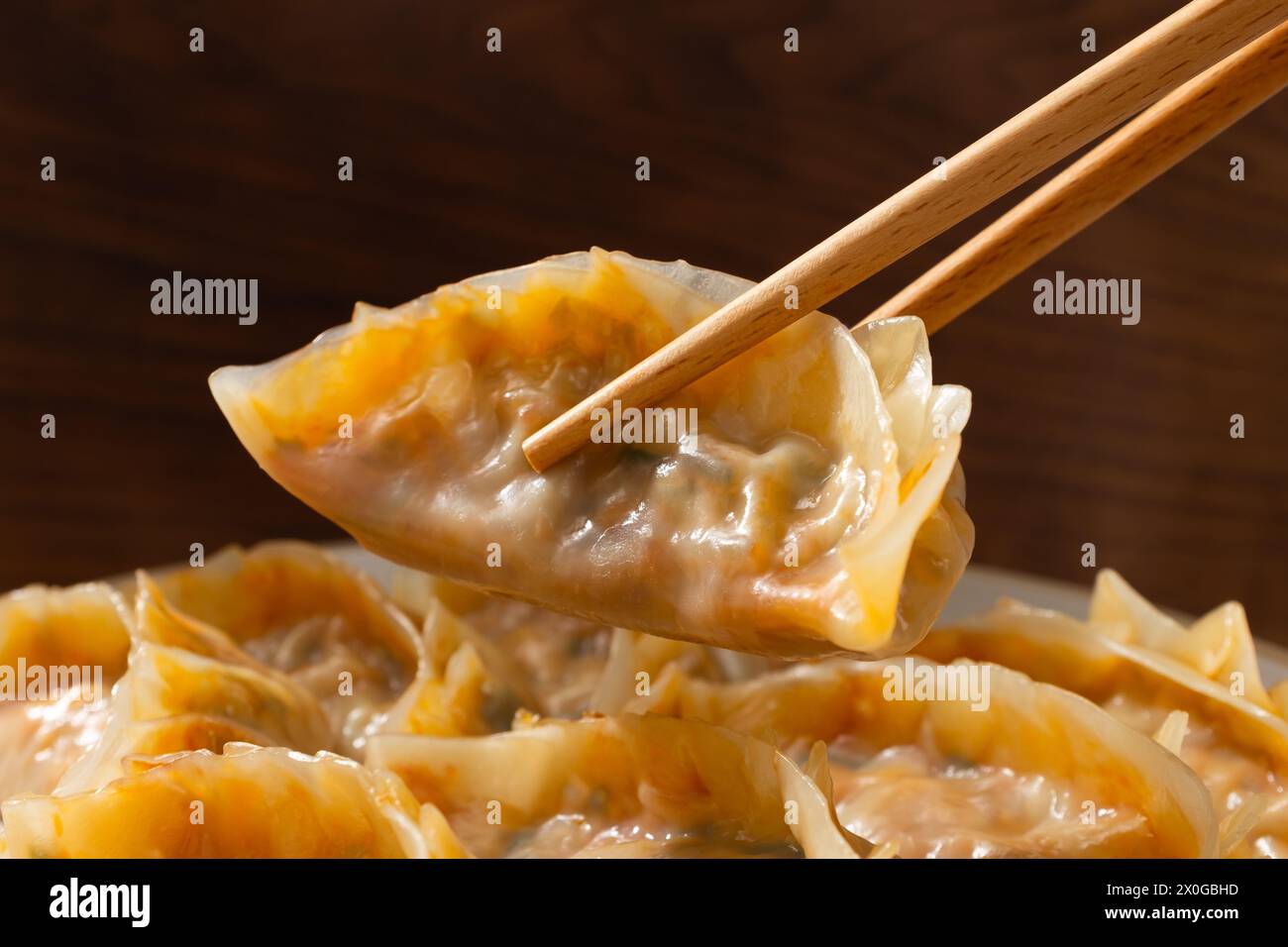 Kimchi dumplings made with kimchi Stock Photo - Alamy