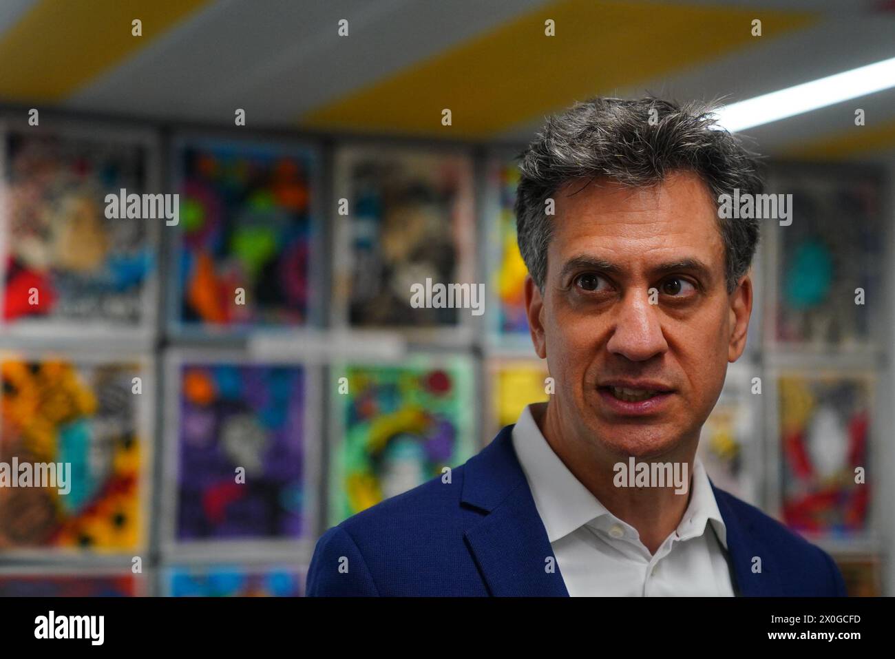 Shadow energy secretary Ed Miliband, during a visit to Stoke Newington ...