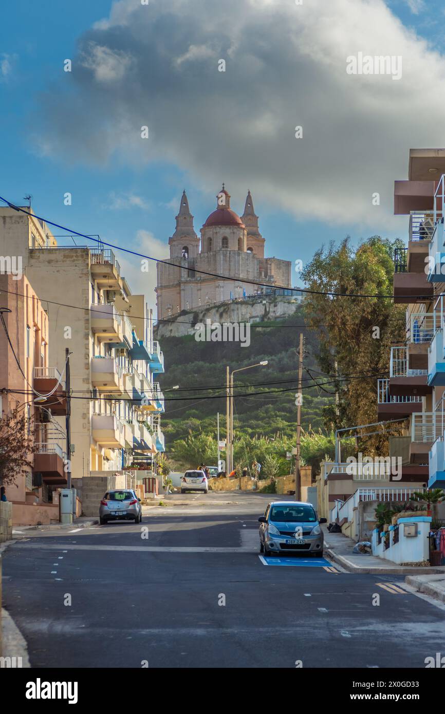 Triq It-Trill, Mellieha, Malta - December 19th 2022: View of a cloud ...