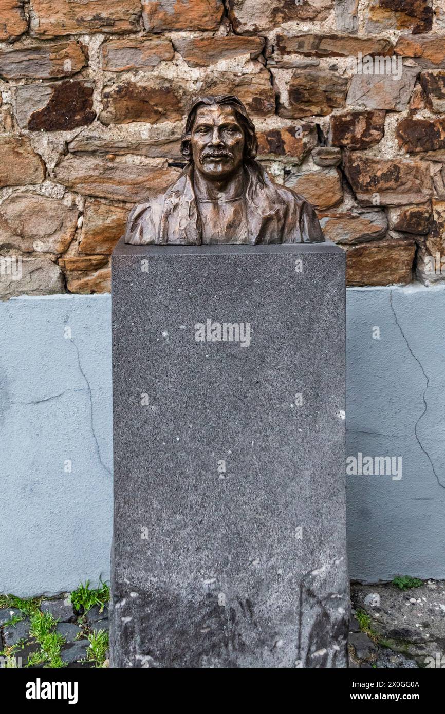 Bronze bust of Horst Schimanski, TV 'Tatort' inspector played by actor ...