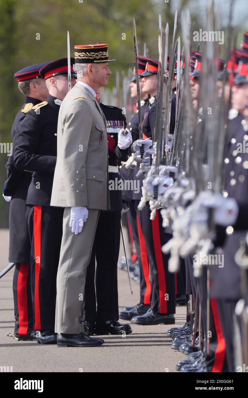 The head of the French army General d'armee Pierre Schill inspects the ...