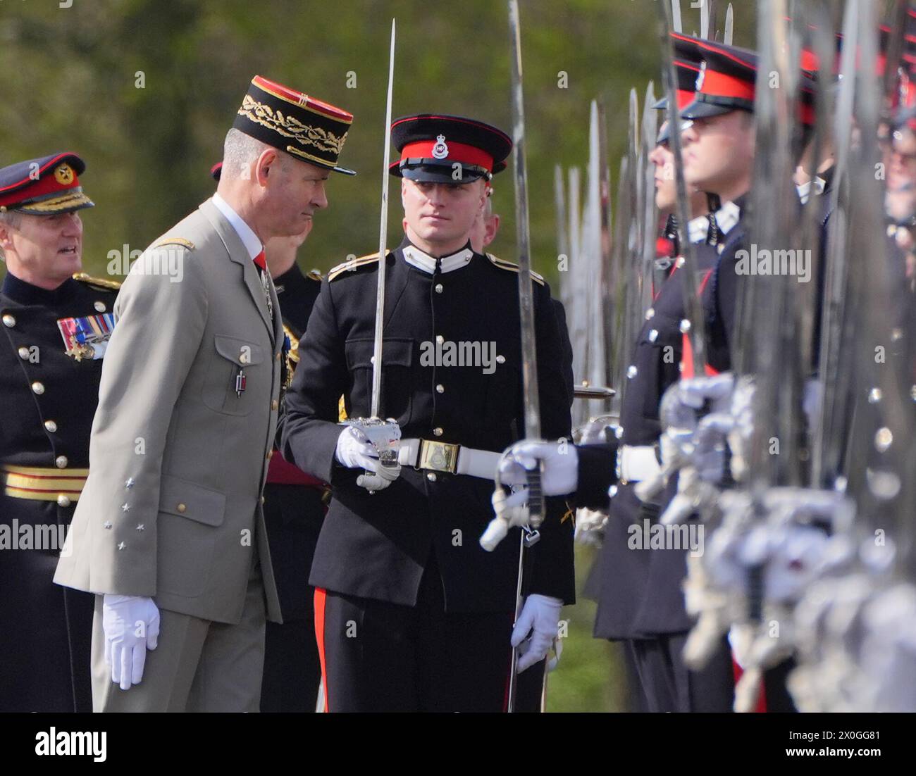 The head of the French army General d'armee Pierre Schill inspects the ...