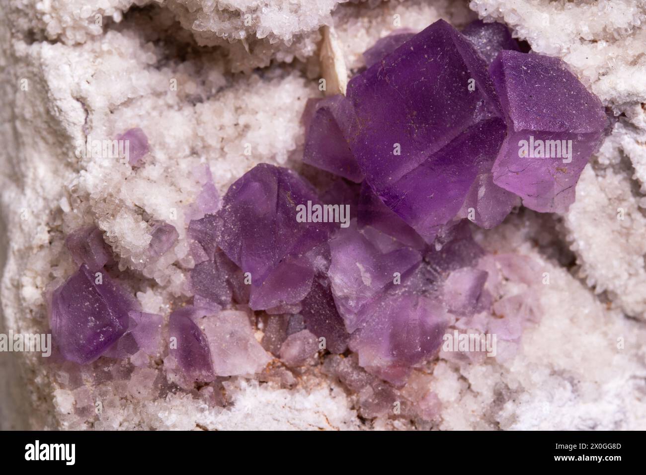 mineral purple fluorite crystals Stock Photo - Alamy