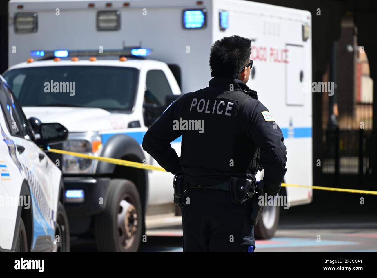 April 9, 2024, Chicago, Illinois, United States: A police officer from ...