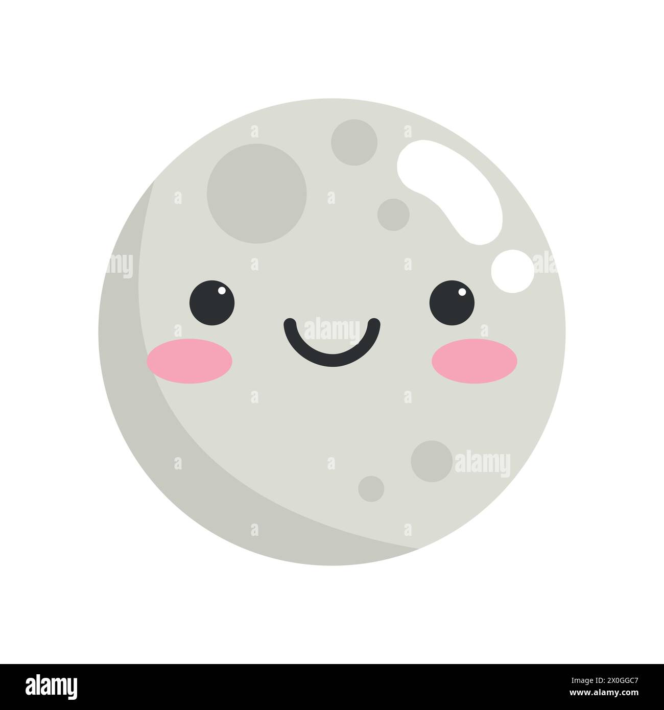 Cute cartoon smiling moon character. Childish style. Moon icon. Vector ...