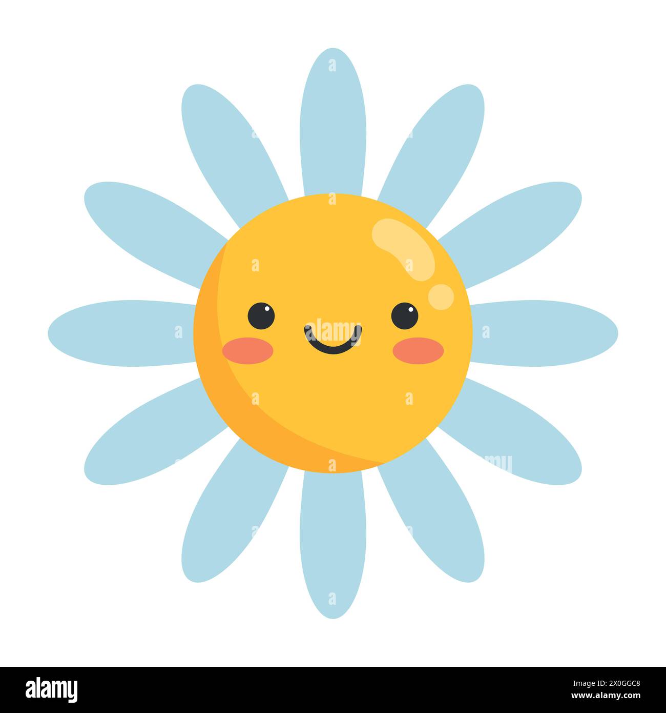 Cute cartoon smiling flower character. Childish style. Vector ...