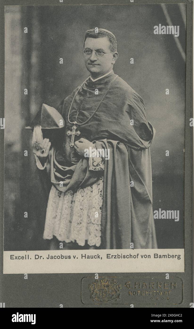 Exc. Dr. Jacobus von Hauck, the Archbishop of Bamberg. Statue in ...