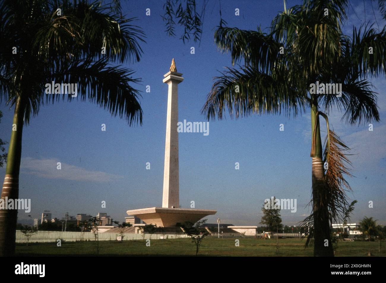 The freedom place Medan Merdeka with the national monument Monumen ...