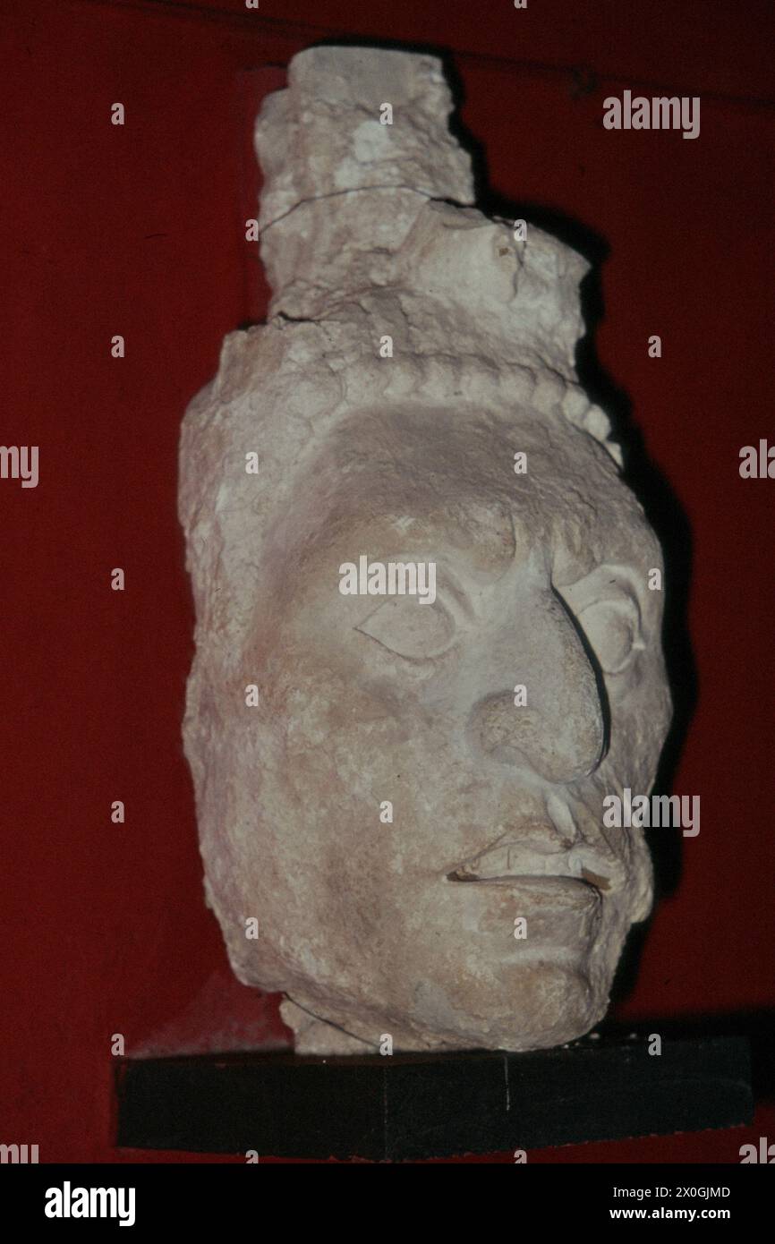 A Mayan stucco mask from Palenque in the Anthropological Museum in ...
