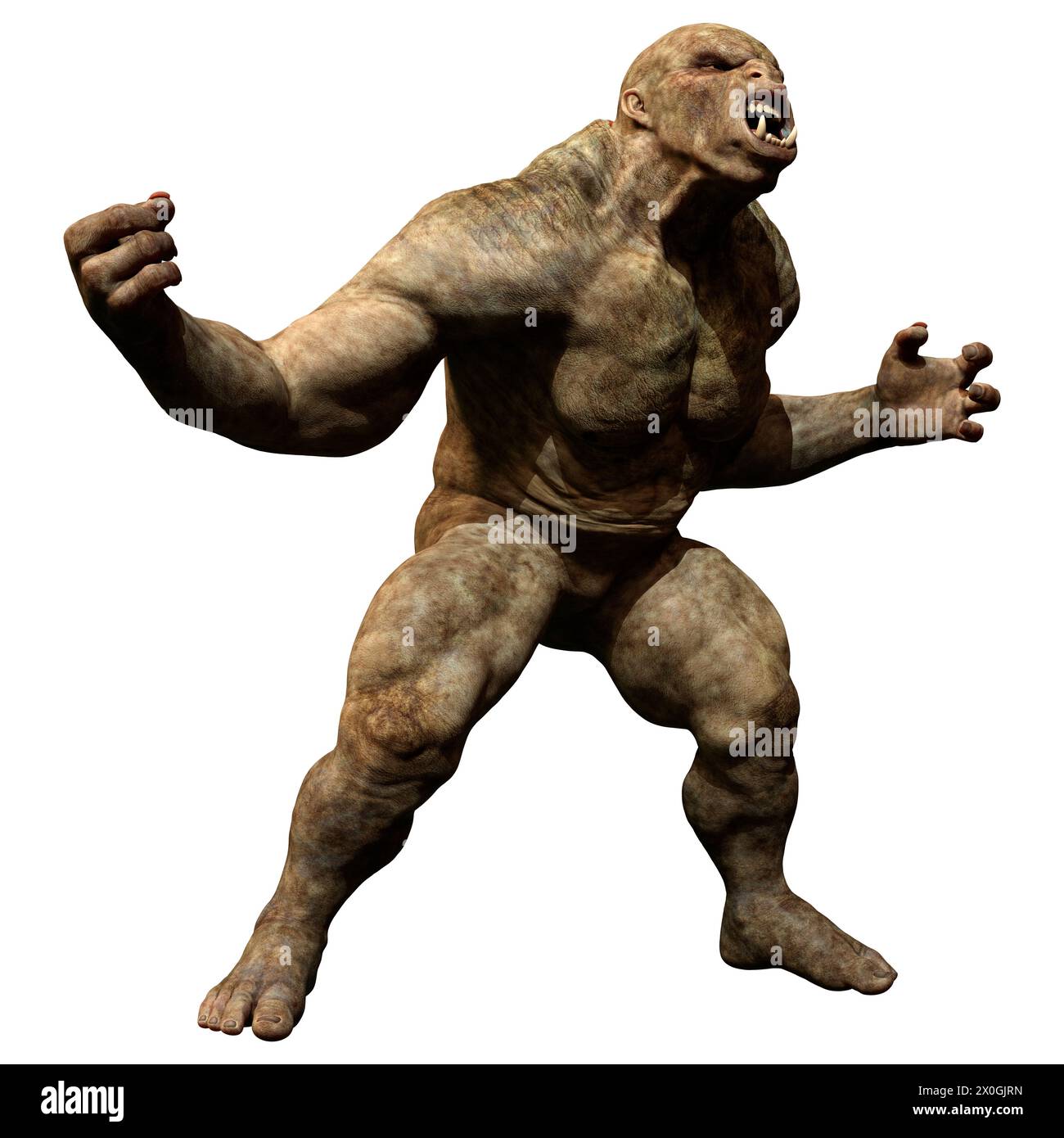 3D rendering of a fairy tale troll isolated on white background Stock ...