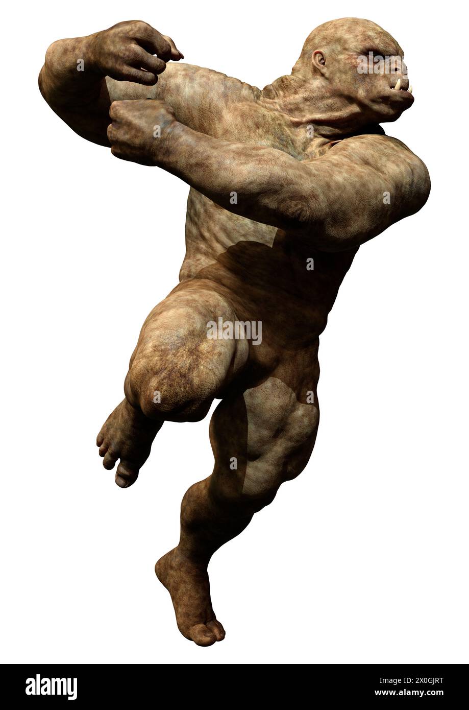 3D rendering of a fairy tale troll isolated on white background Stock ...