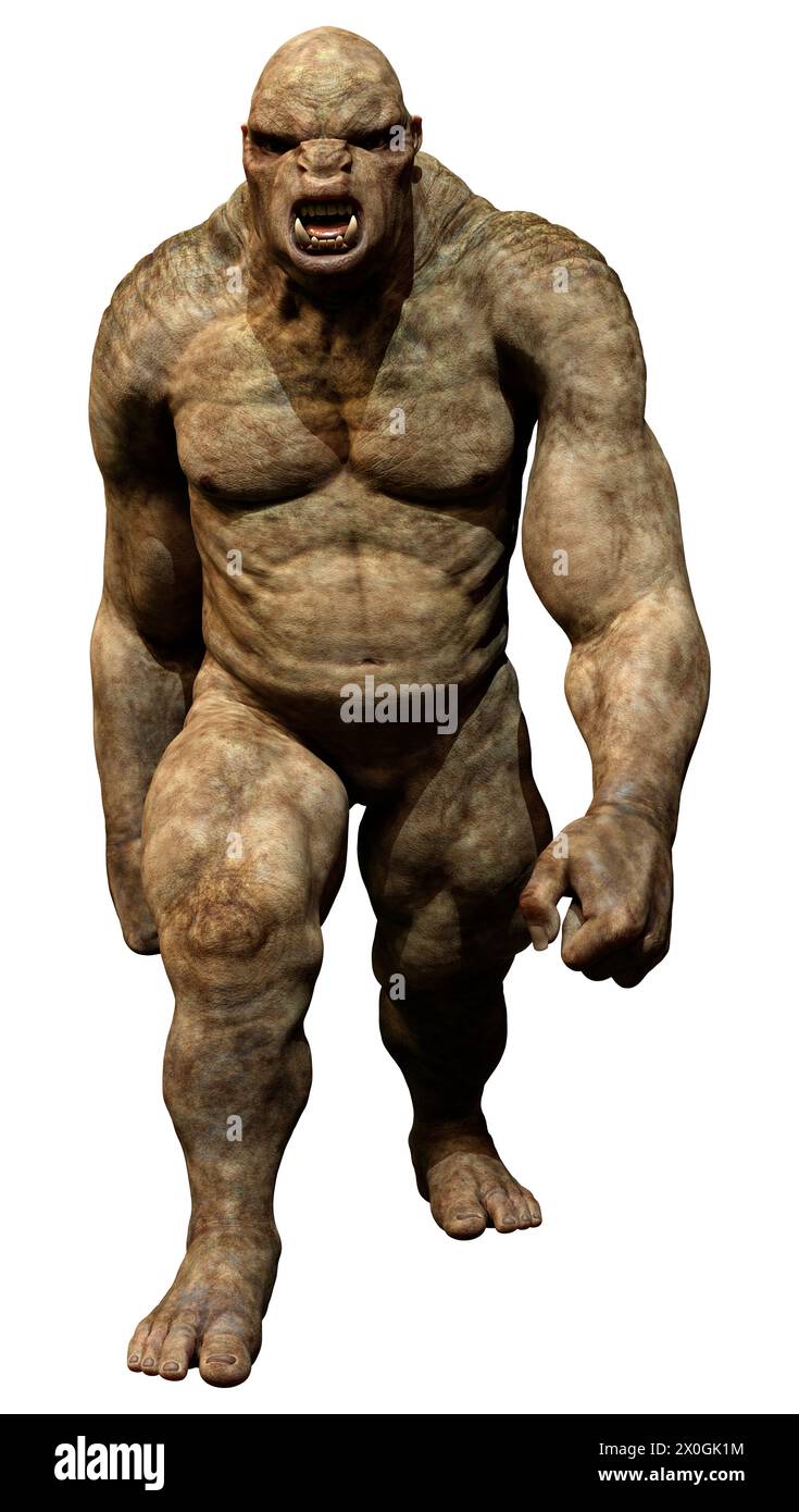 3D rendering of a fairy tale troll isolated on white background Stock ...