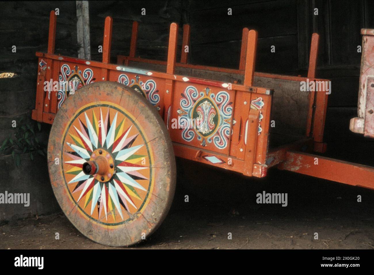 A colourful TIK cart at the Irazu volcano in Costa Rica. [automated ...