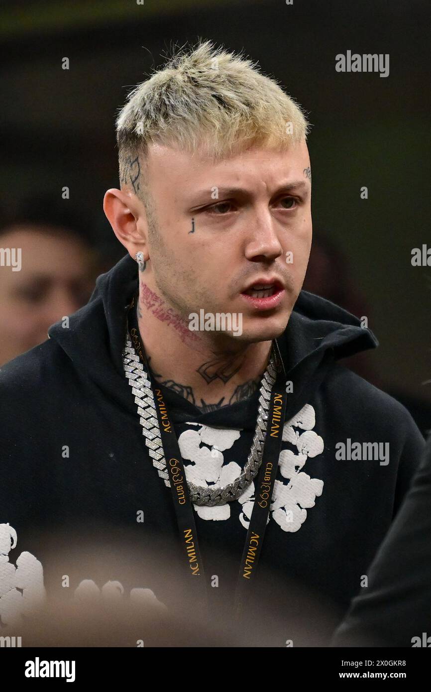 Milano, Italy. 11th Apr, 2024. The Italian rapper Jacopo Lazzarini a.k ...