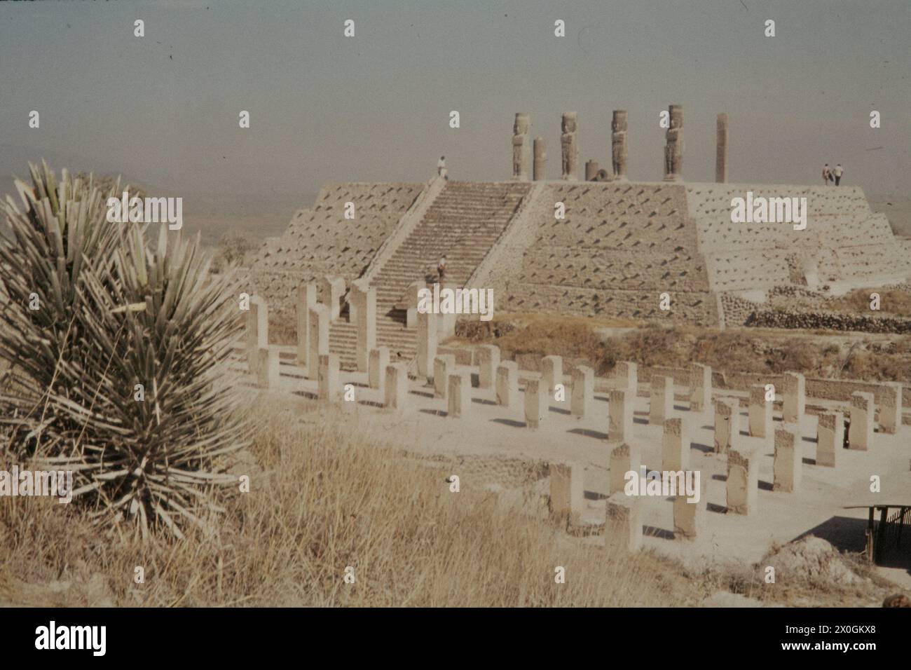 View from the great pyramid to the columns of the porch of the temple ...