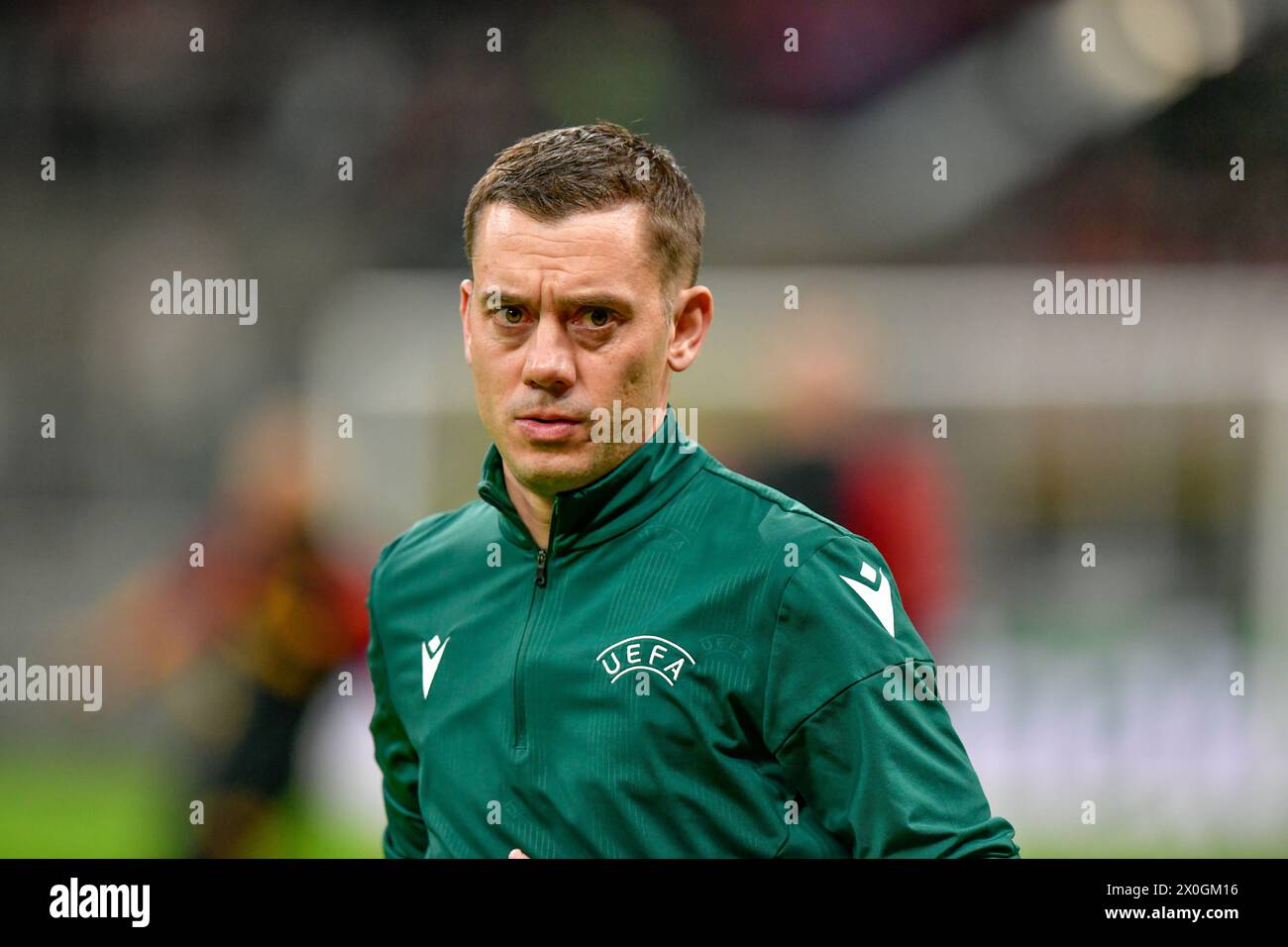 Milano, Italy. 11th Apr, 2024. Referee Clement Turpin seen before the ...