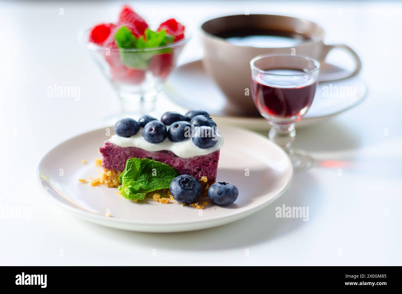 The baked vanilla and berries flavour cheesecake swirled with blueberry ...