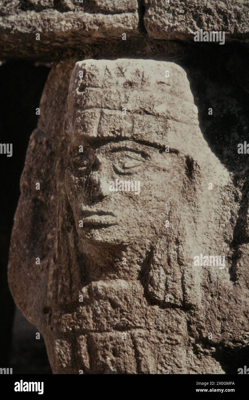 A slave atlas at the temple of the warriors in the former Maya city of ...