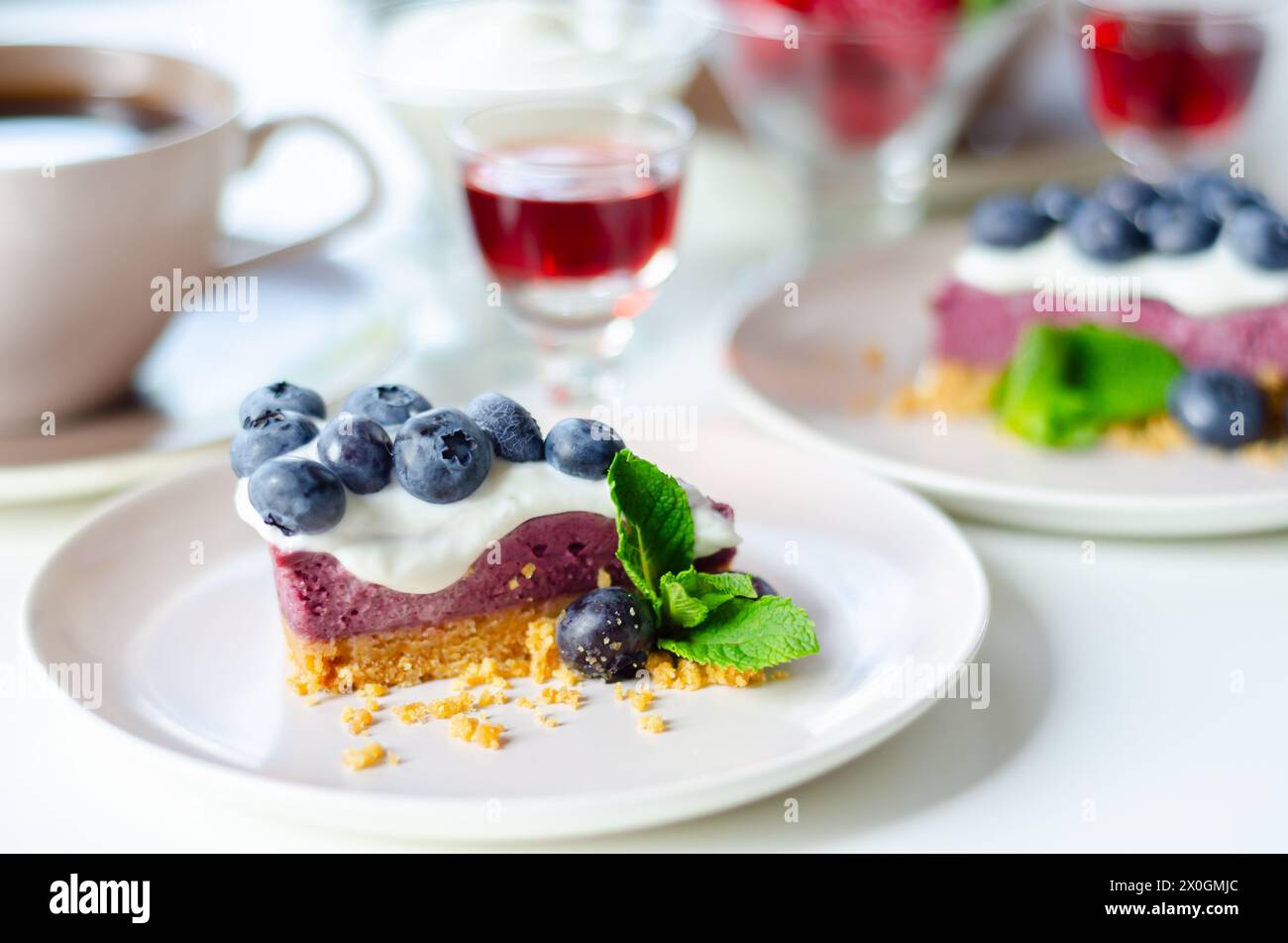 The baked vanilla and berries flavour cheesecake swirled with blueberry ...