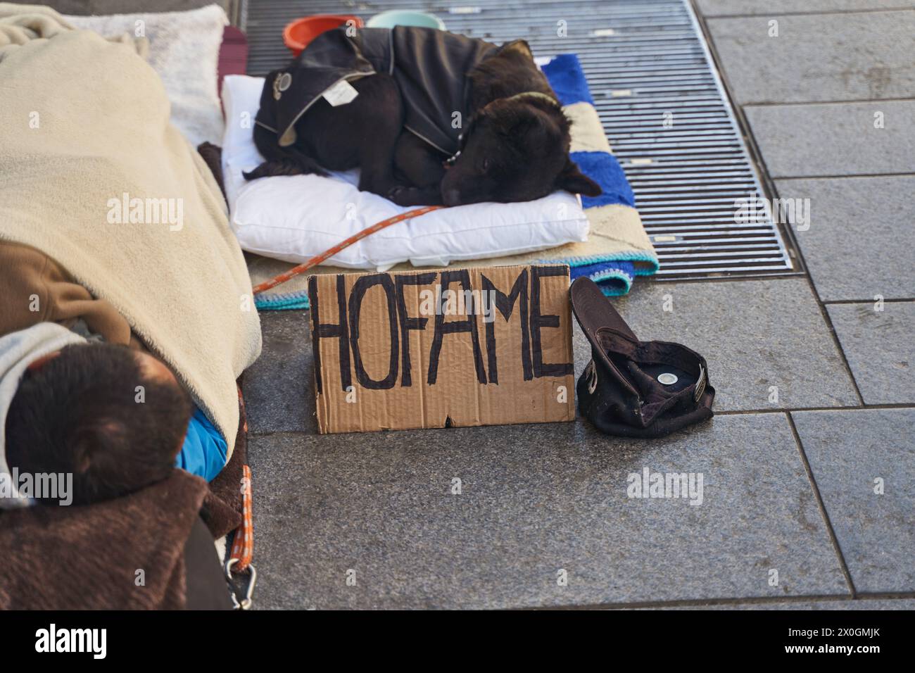 Homeless man sleeping in cardboard hi-res stock photography and images ...