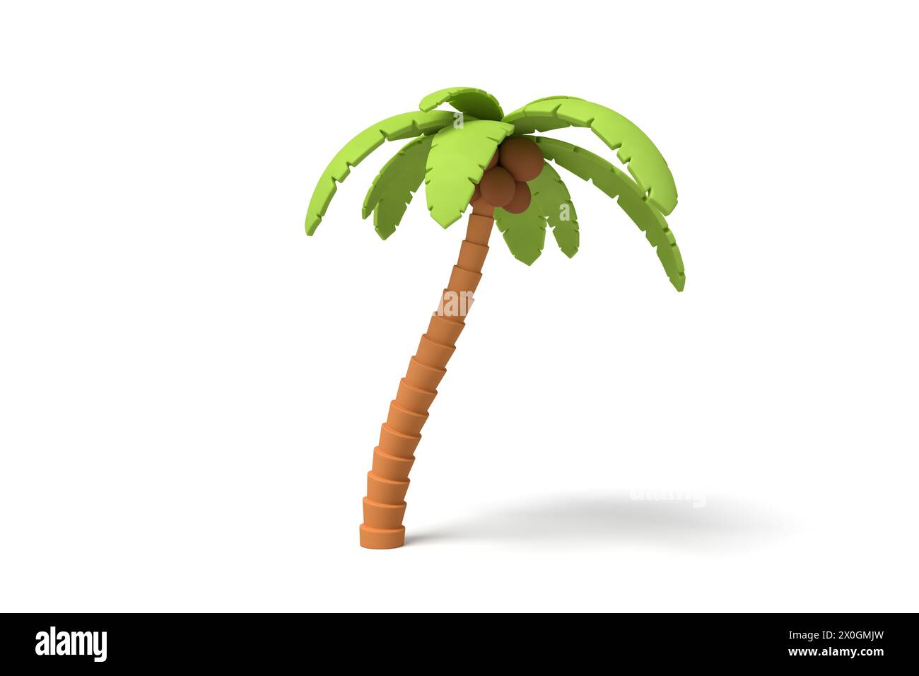 Solo cartoonish palm tree in 3D style Stock Photo - Alamy