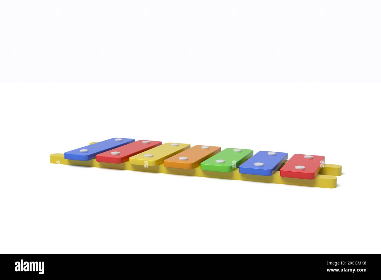 Toy xylophone with colorful keys 3D rendering Stock Photo - Alamy