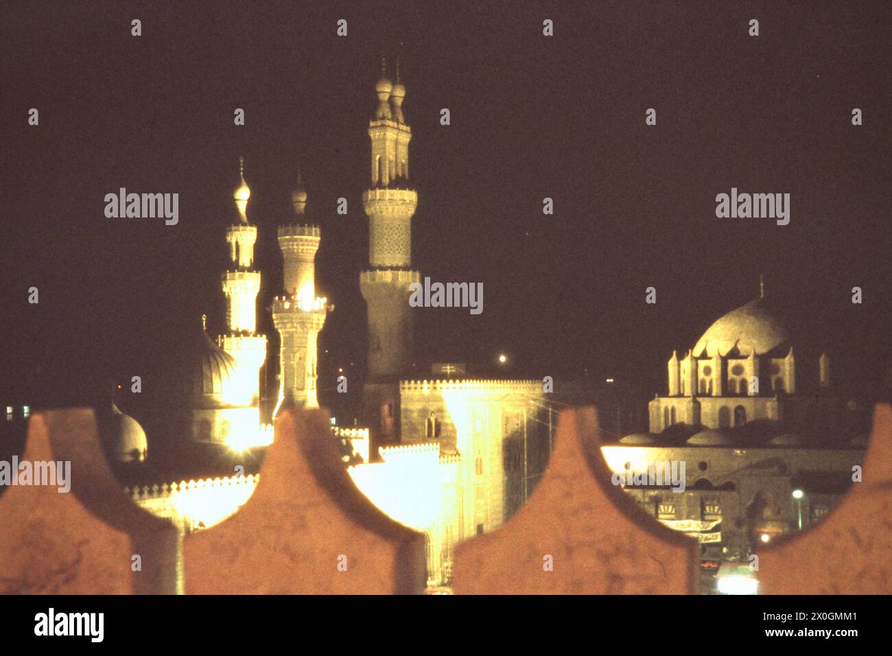 View from the roof terrace of the Hussein Hotel to the Al-Ashar Mosque ...