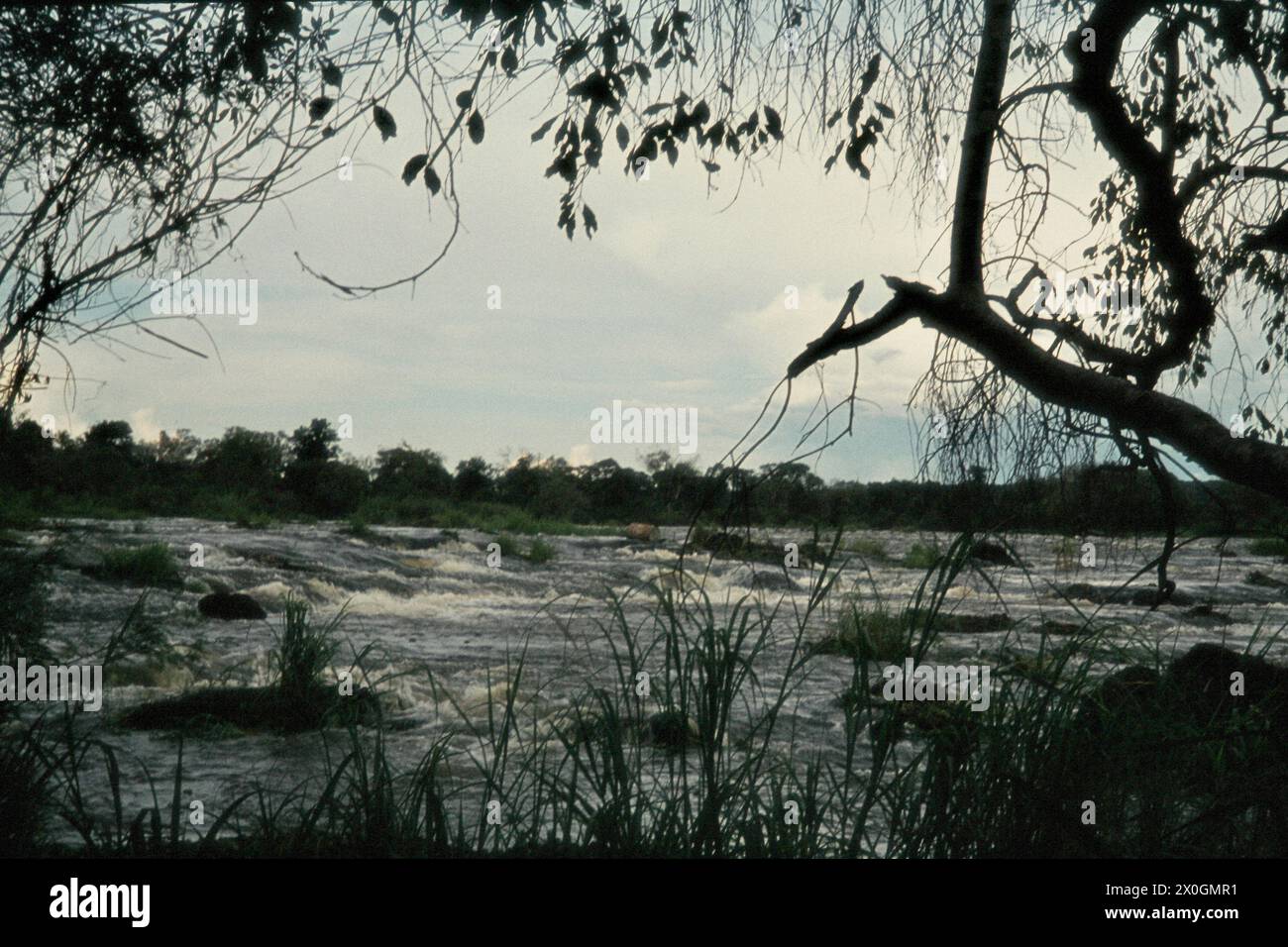 Rapids of the Zambezi River above the Devil's Cataract near Victoria ...