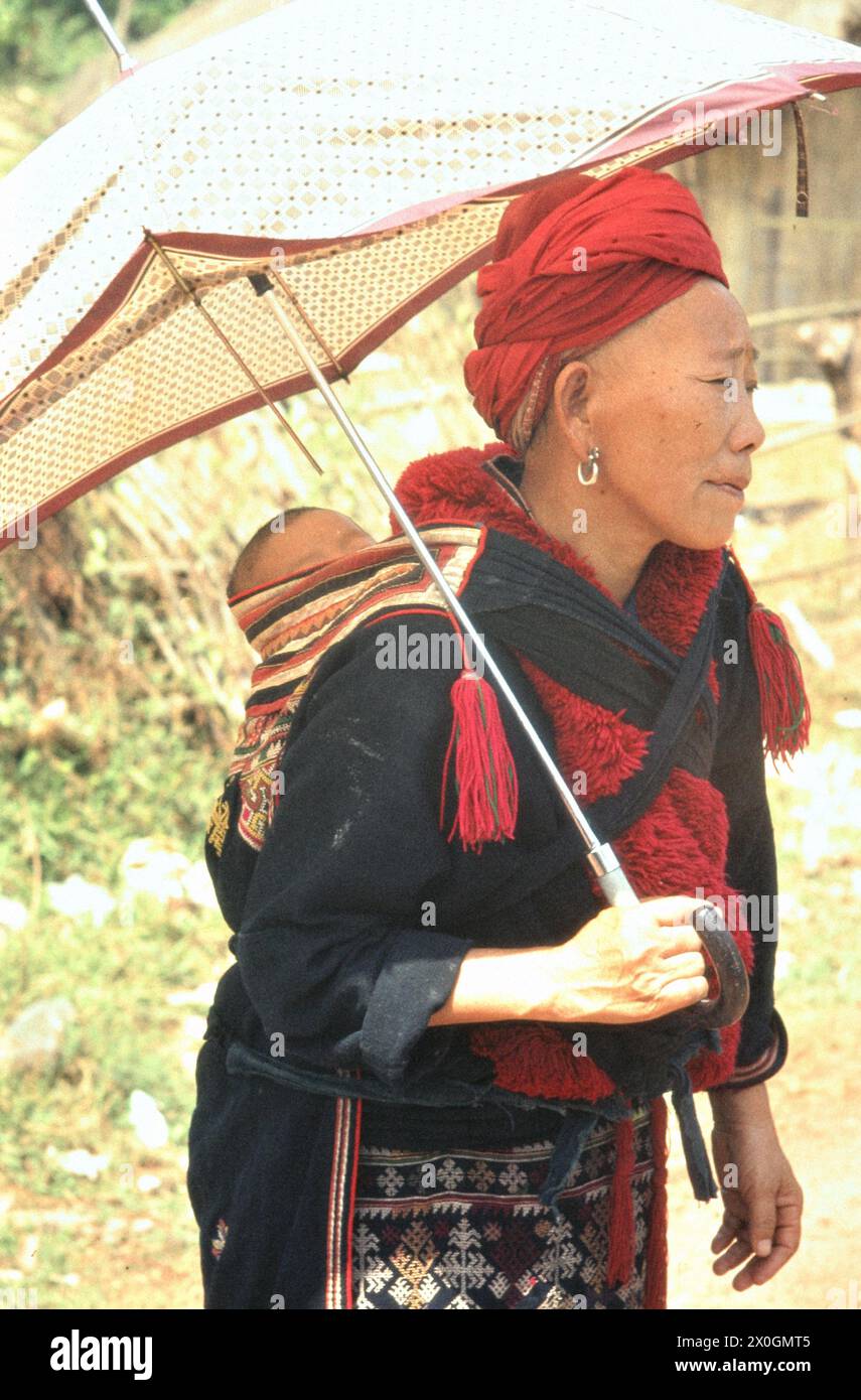 An elderly woman from the ethnic group Meo ( also called Hmong) in ...