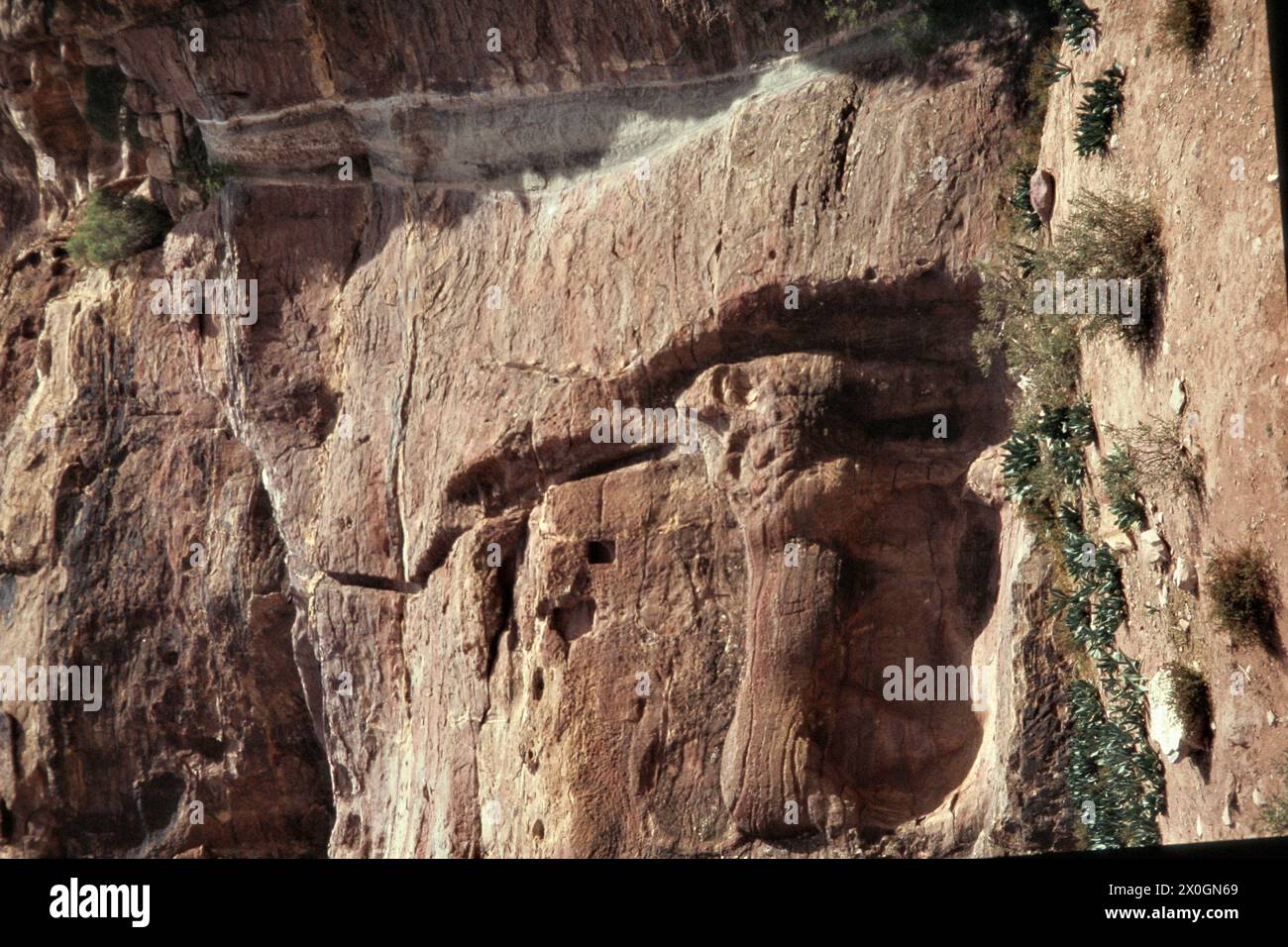 The place of the water-spitting lion in Petra, Jordan. [automated ...